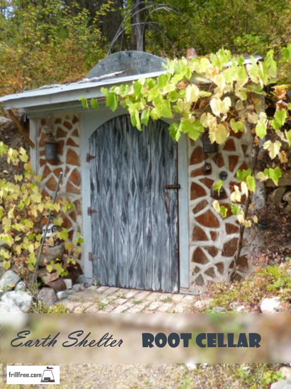Earth Shelter Root Cellar with Cordwood Walls and a Living Roof